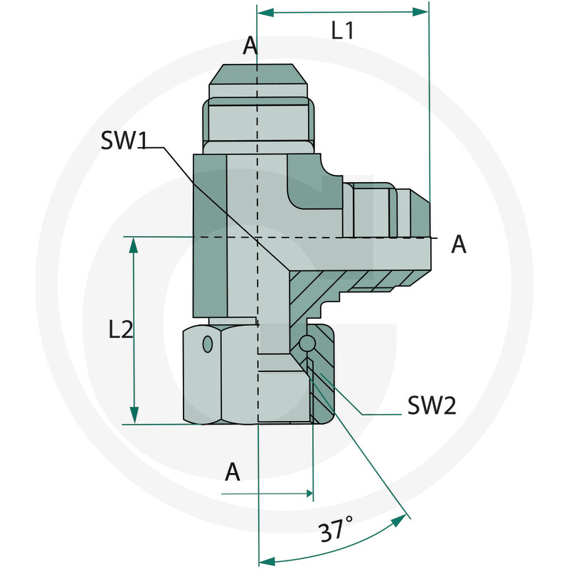 L-shaped adaptors (LA) - JIC x JIC-FS adjustable, UNF/UN-2B thread buy ...